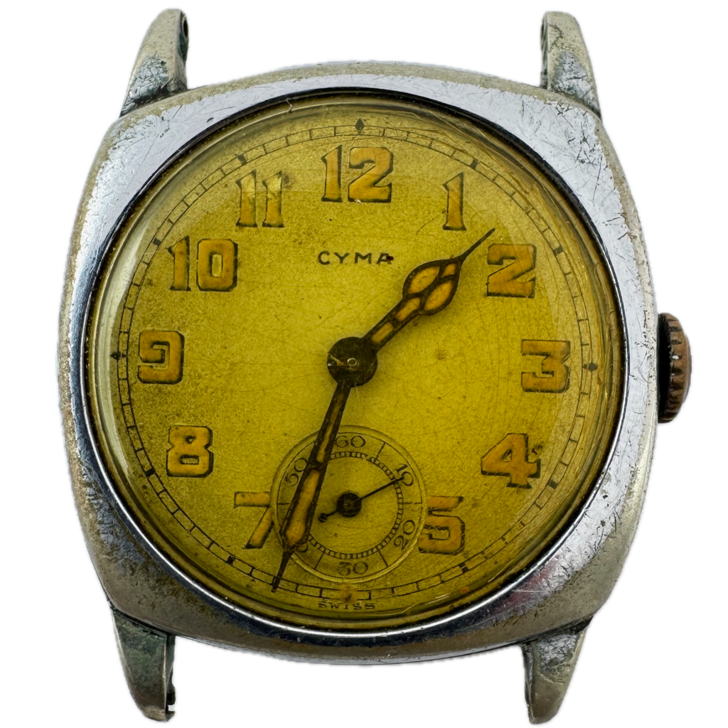 Vintage CYMA WW1 Trench Style Men's Mechanical Wristwatch Swiss Incomp ...