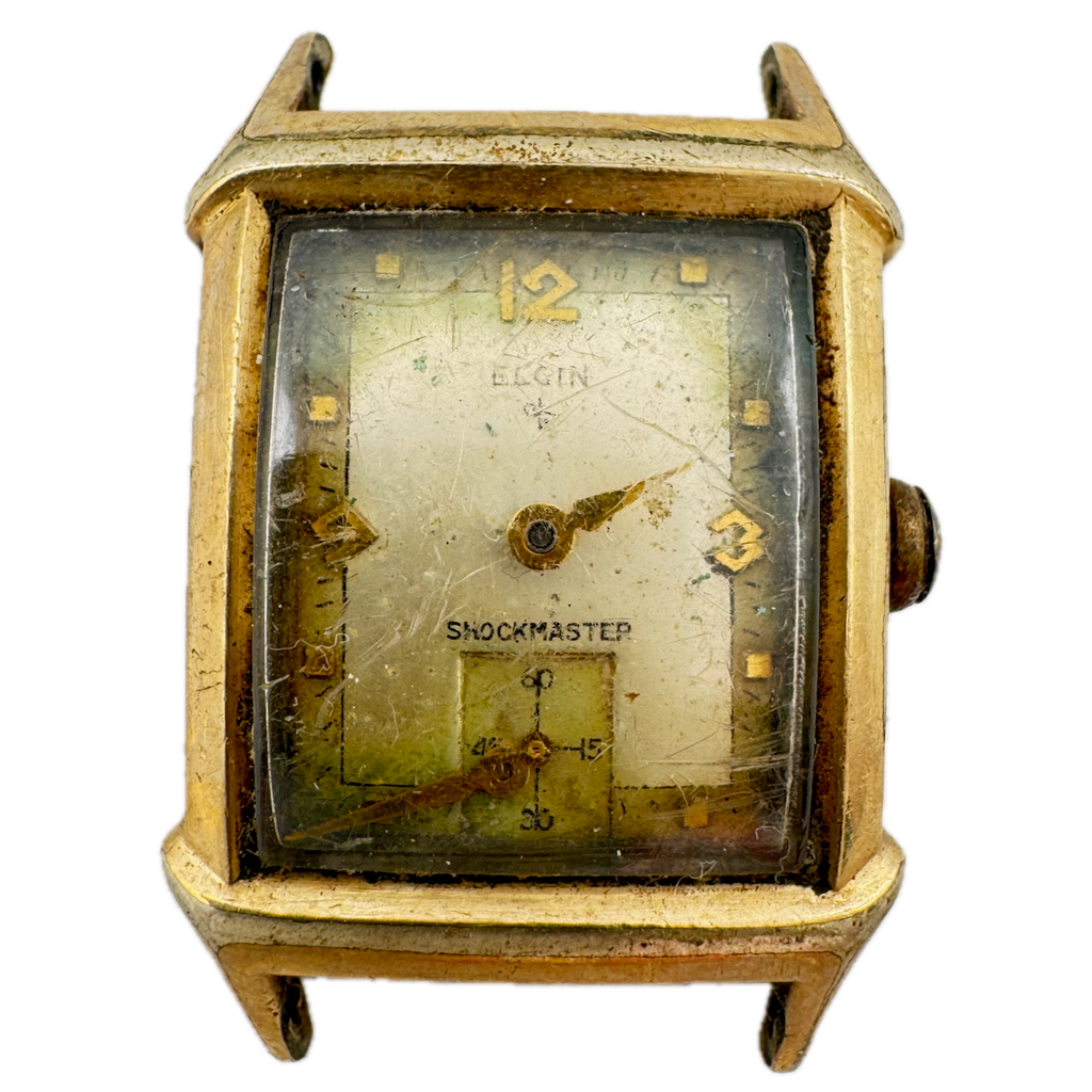 Vintage Elgin Shockmaster Men's Mechanical Wristwatch Swiss Steel & 10 ...