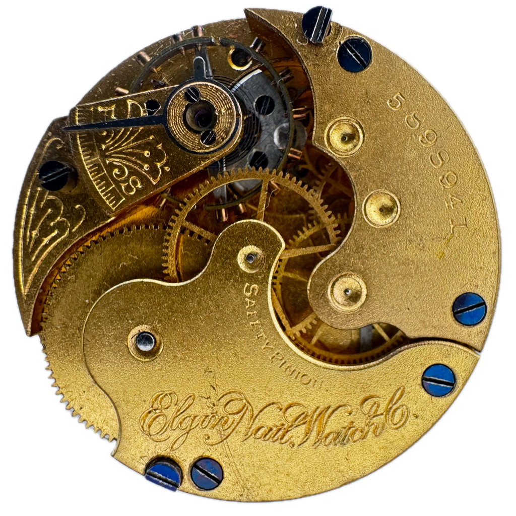 Antique 0s 1895 Elgin Roman Mechanical Hunter Pocket Watch Movement 10 ...