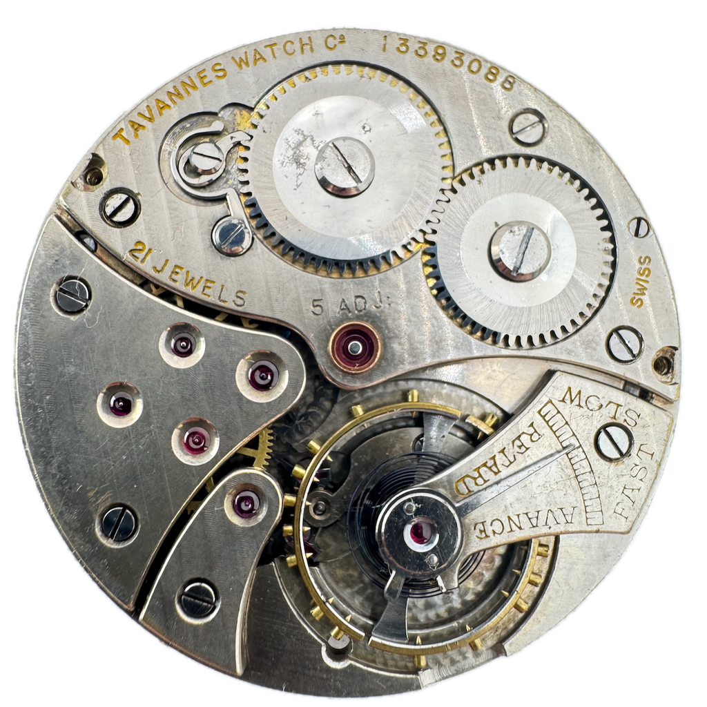 Antique 12s Tavannes 21 Jewel Mechanical Pocket Watch Movement Swiss f ...