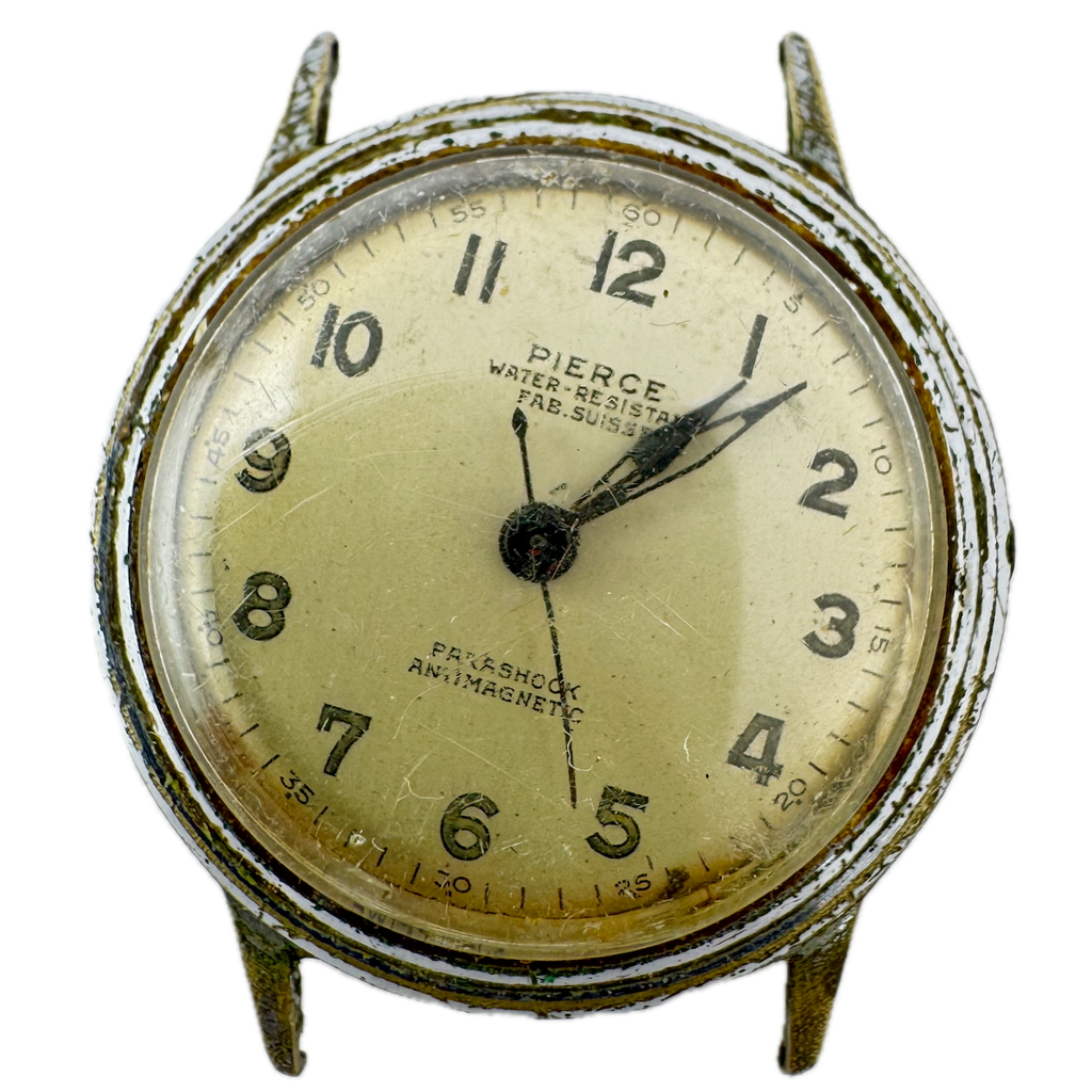 Vintage Pierce Military Style Men's Mechanical Wristwatch Chrome for P ...