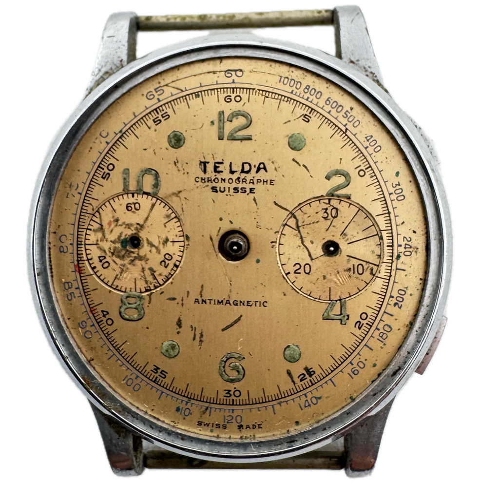 Vintage Telda Bi-Compax Men's Chronograph Wristwatch Landeron 48 Swiss ...