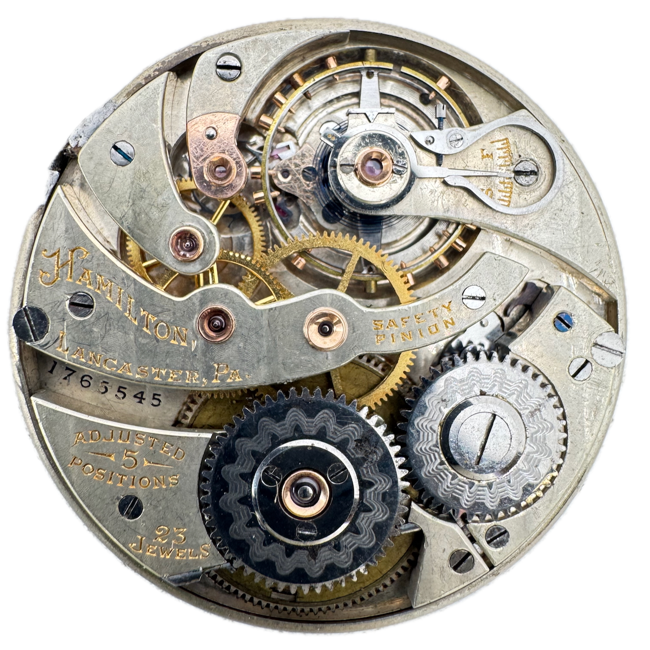 Antique 12s 1912 Hamilton 1 23 Jewel Mechanical Pocket Watch Movement ...