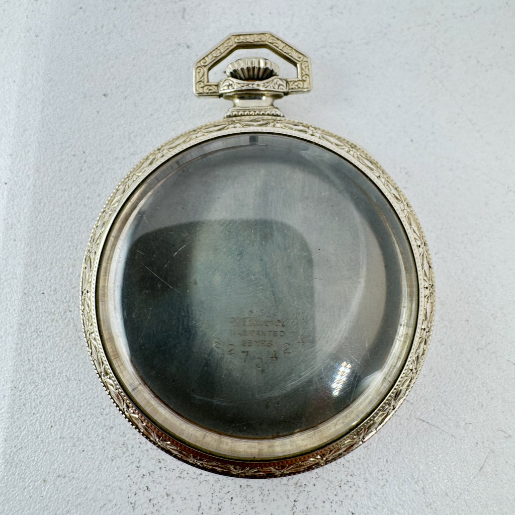Antique 12s Wadsworth Open Face Pocket Watch Case 25 Year White GFEngr ...