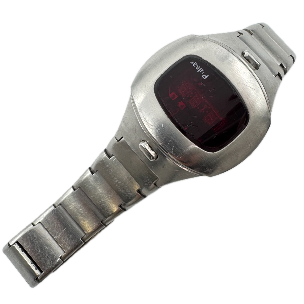 Vintage Pulsar P4 Executive Men's Digital LED Wristwatch USA Stainless ...