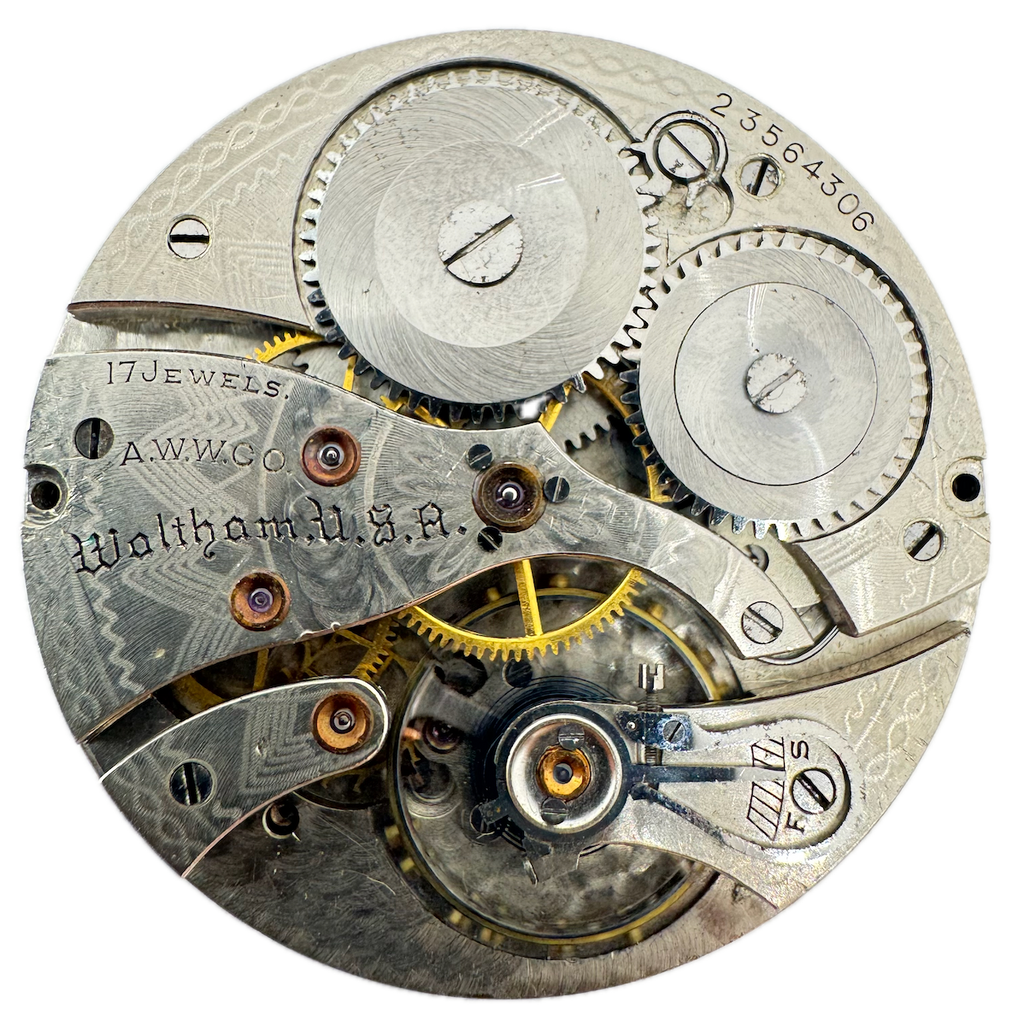 Antique 12s 1924 Waltham Deco 17 Jewel Pocket Watch Movement 1225 USA ...