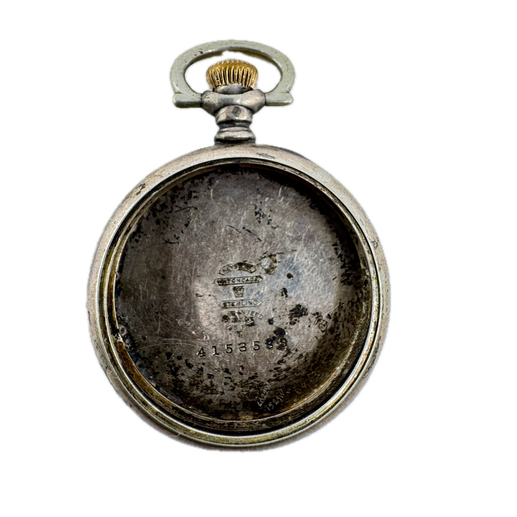 Antique 0s Keystone Open Face Pocket Watch Case Sterling SilverGold Hi ...