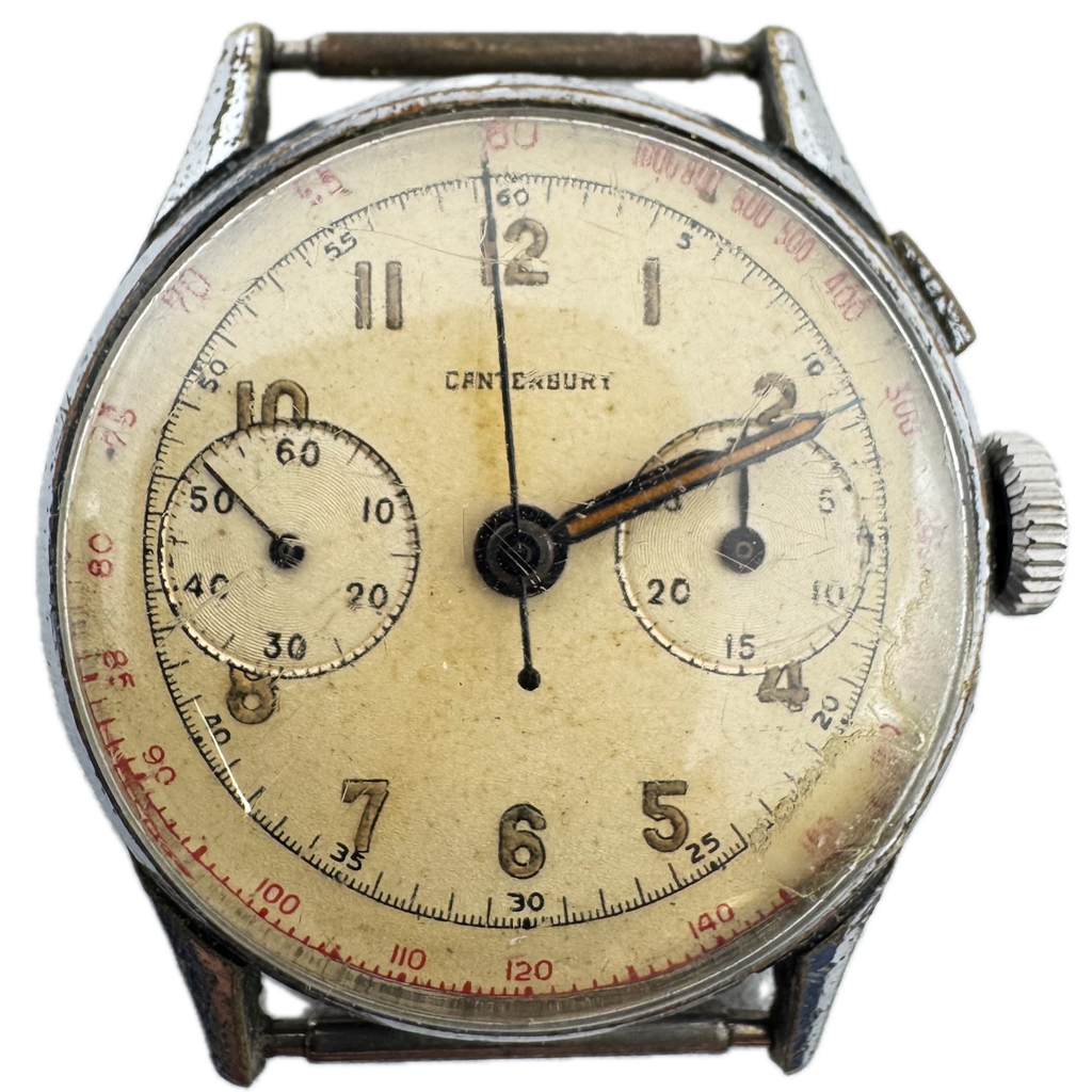 Vintage Canterbury Bi-Compax Men's Chronograph Wristwatch Landeron 48 ...