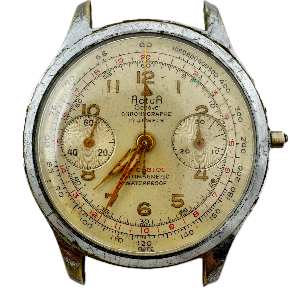 Vintage Actua Geneve Men's Chronograph Wristwatch Landeron 48 Swiss Ch ...