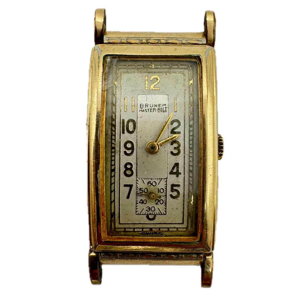 Vintage 19.5mm Bruner Master-bilt Men's Mechanical Wristwatch Swiss Go ...