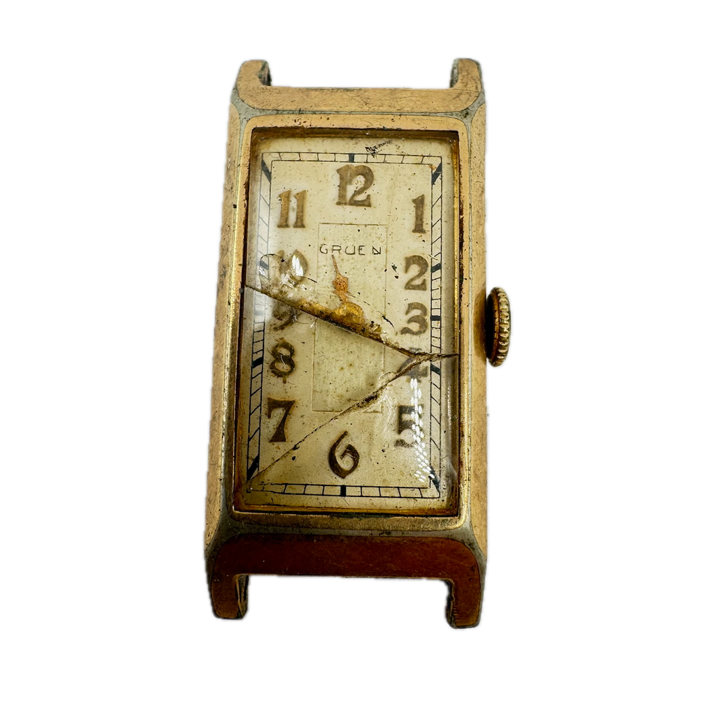 Vintage Gruen Rectangular Men's Mechanical Wristwatch 168 Swiss 10k RG ...