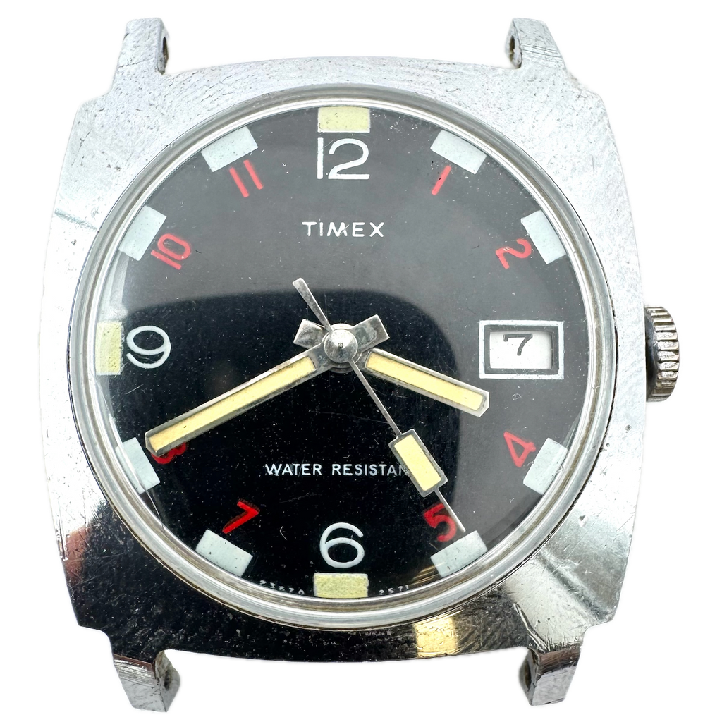 Vintage 30mm Timex 23670 2571 Square Date Men's Mechanical Wristwatch ...