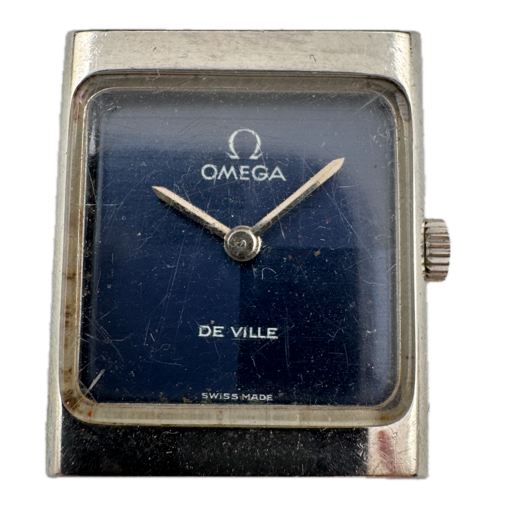 Vintage Omega Tank Blue Checkerboard Ladies Mechanical Wristwatch Swis ...