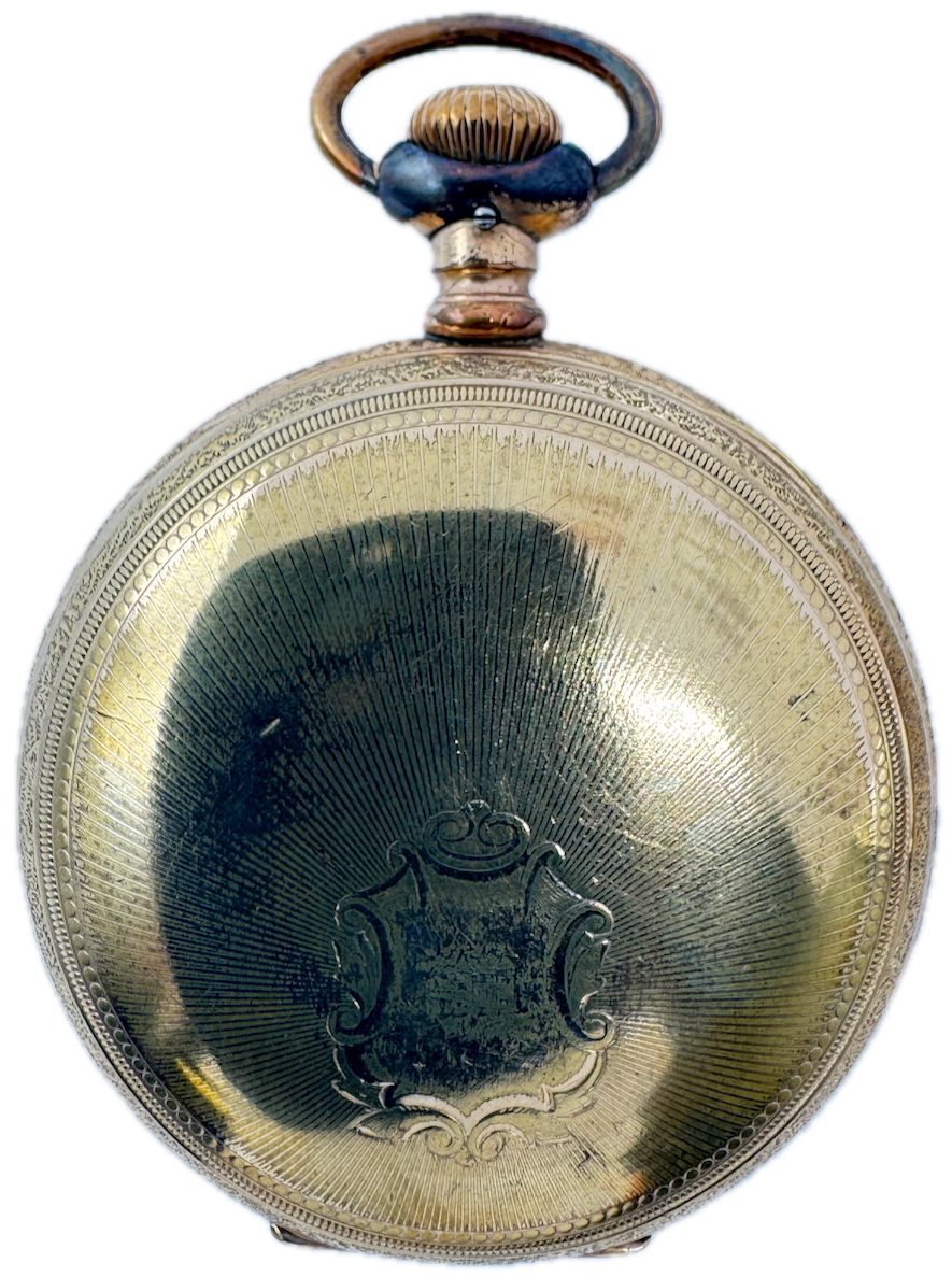 Antique 18 Size H&S Shield & Sunburst Hunter Pocket Watch Case Gold FI ...