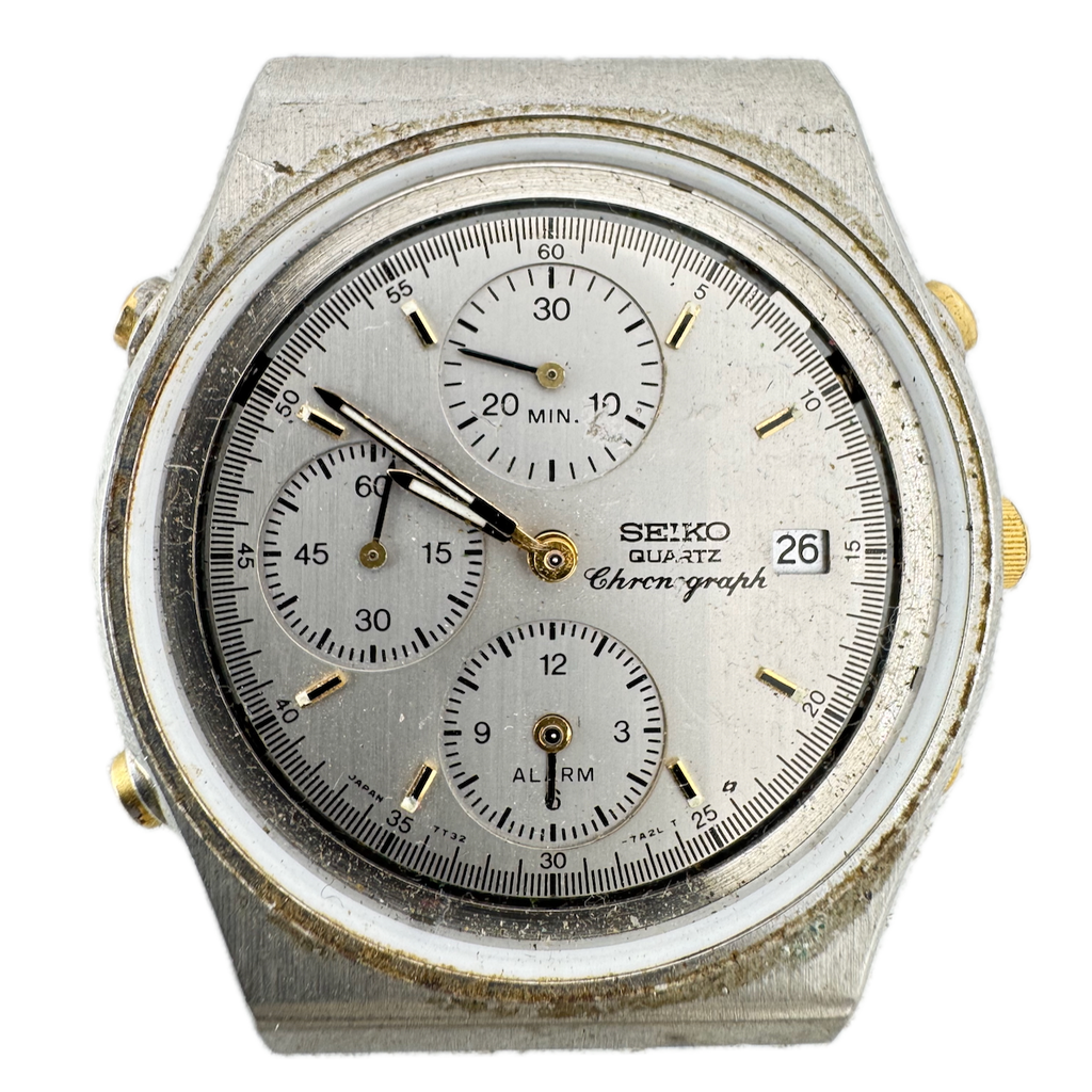 Vintage 38mm Seiko 7T32-7A20 Men's Chronograph Wristwatch 7T32B Steel ...