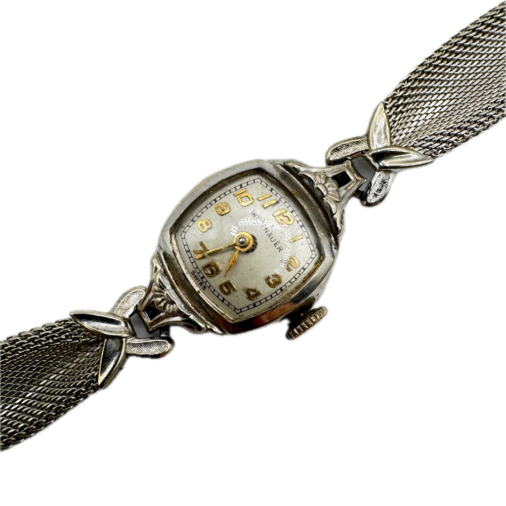 Vintage Wittnauer Cocktail Deco Ladies Mechanical Wristwatch 6W6 Steel ...