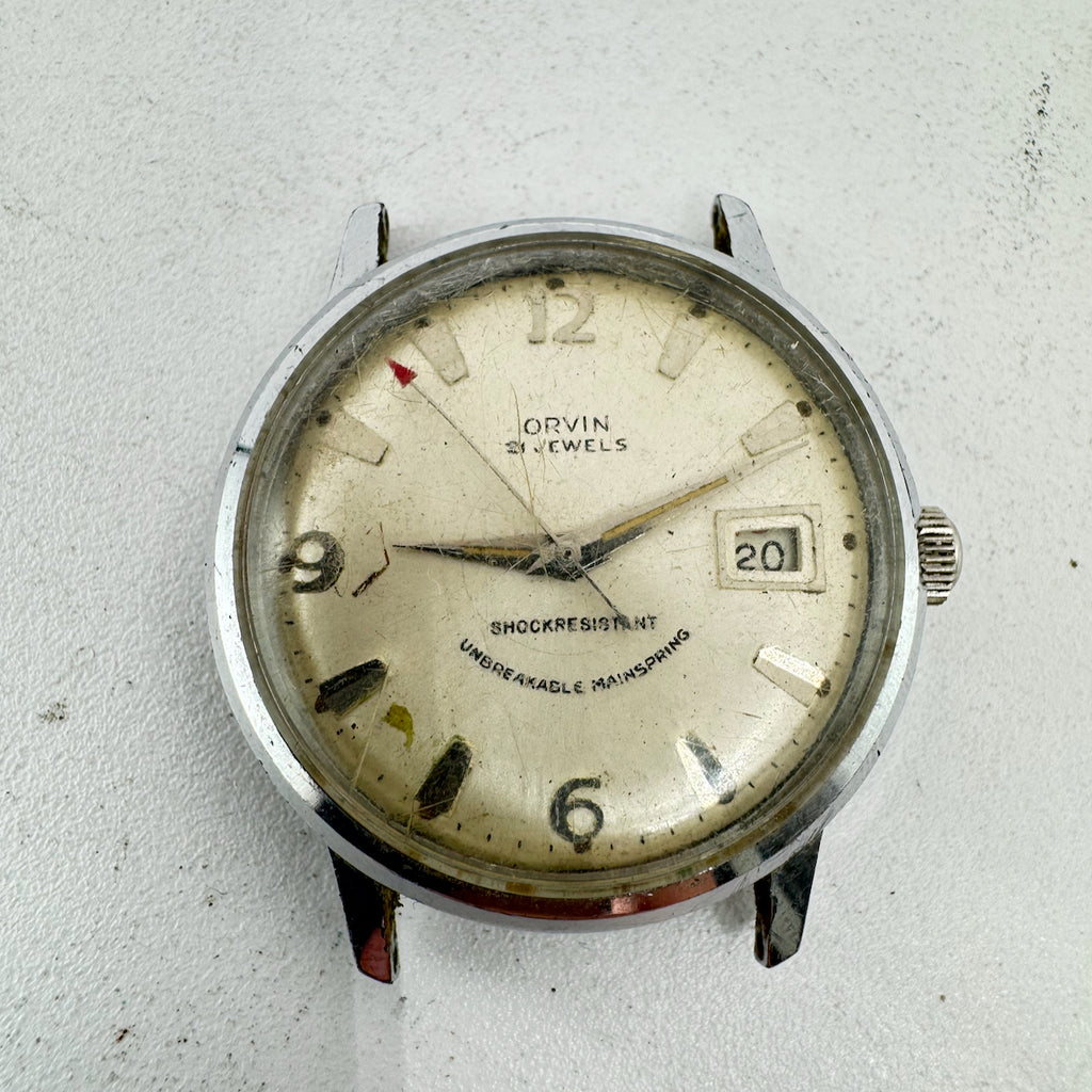 Vintage Orvin B46 Men's Mechanical Wristwatch 227 C Swiss Steel & Chro ...