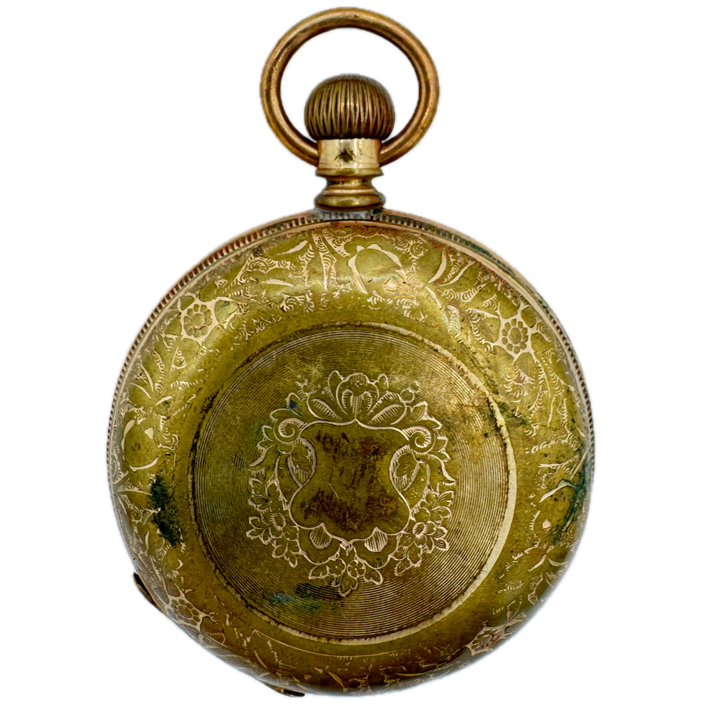 Antique 18s Keystone Cyclone Open Face Pocket Watch Case Fancy Engravi ...