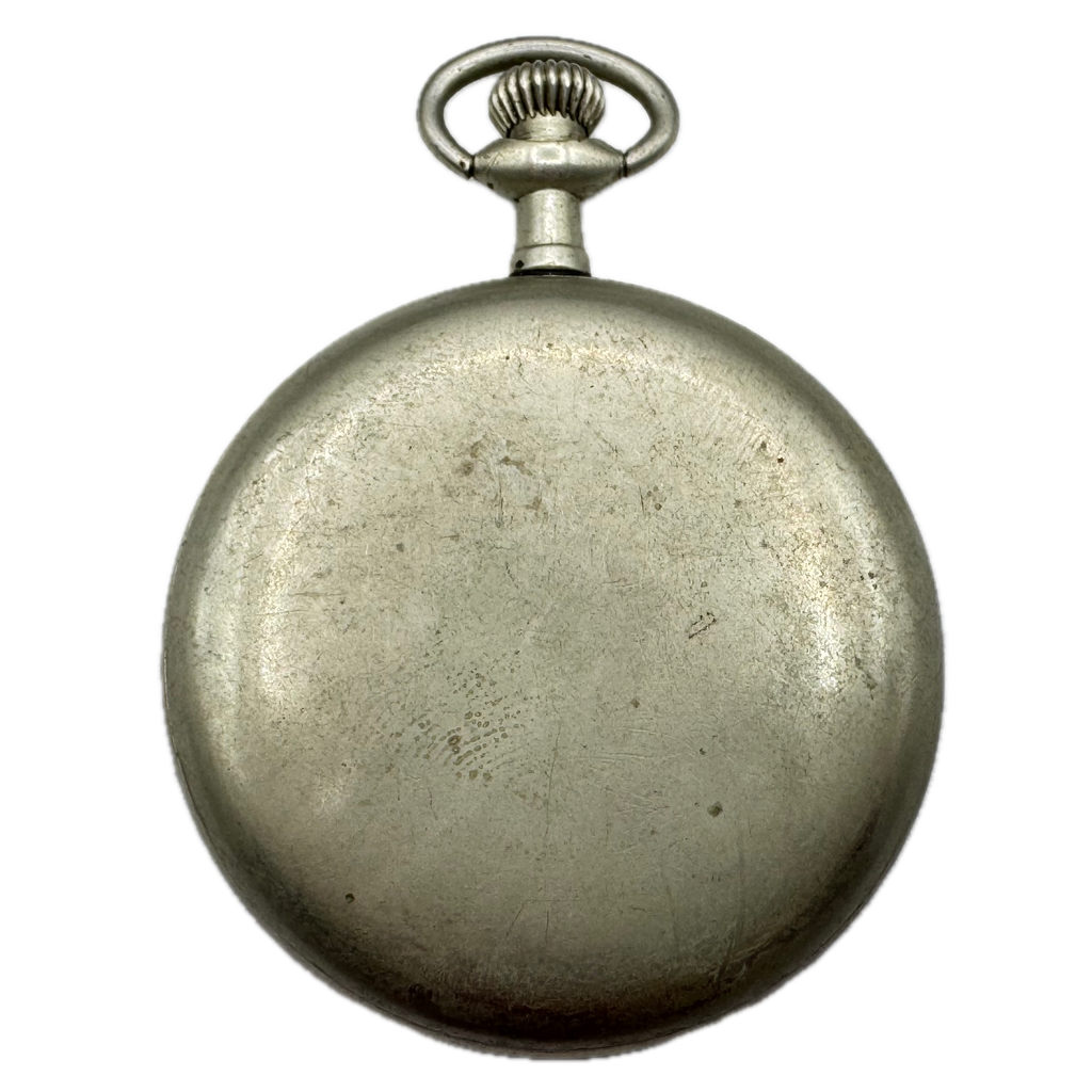 Antique 16 Size Illinois Open Face Pocket Watch Case Nickel Silver USA ...