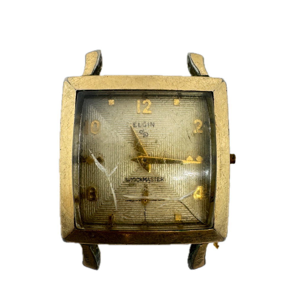 Vintage 28mm Elgin Square Men's Mechanical Wristwatch 687 USA Steel ...