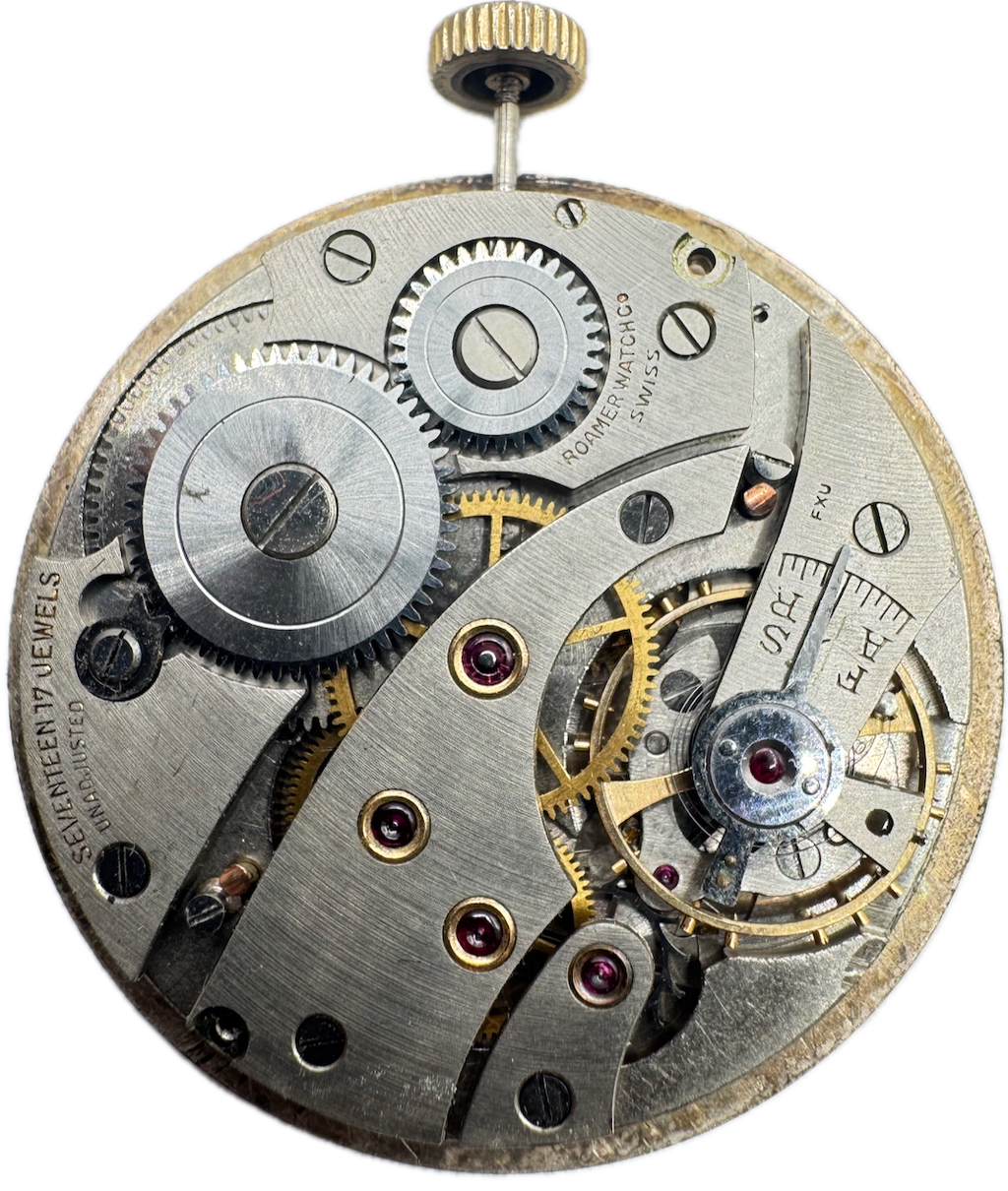 Antique 39mm Roamer Syringe Hands 17 Jewel Pocket Watch Movement MSR 2 ...