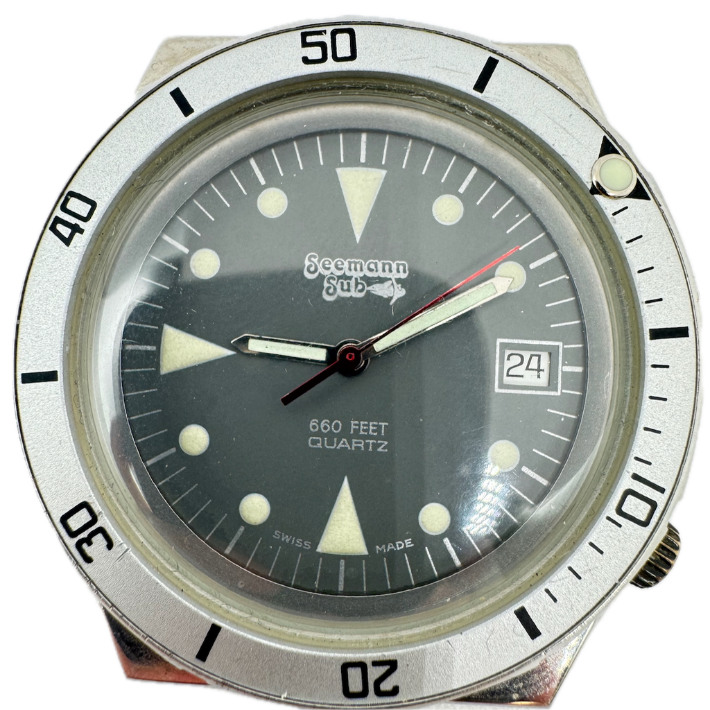 Vintage Seemann Sub Diver Men's Quartz Wristwatch Swiss Made Steelfor ...