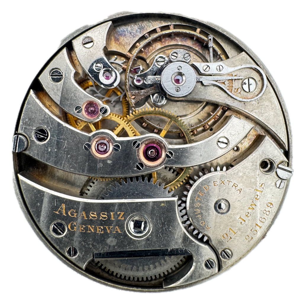 Antique 12s Agassiz 21 Jewel Mechanical Pocket Watch Movement Swiss Ma ...