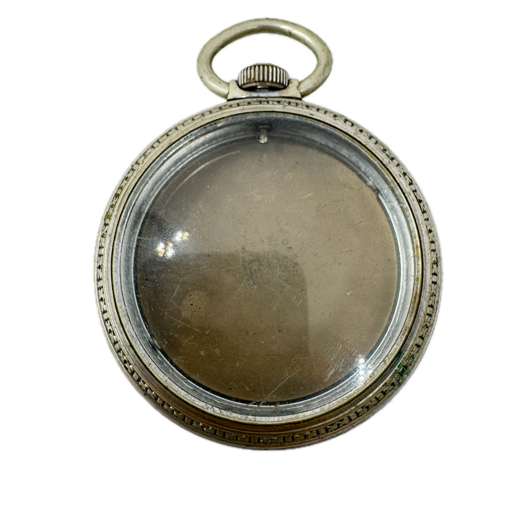Antique 18 Size Keystone Open Face Pocket Watch Case Chrome Engraved U ...
