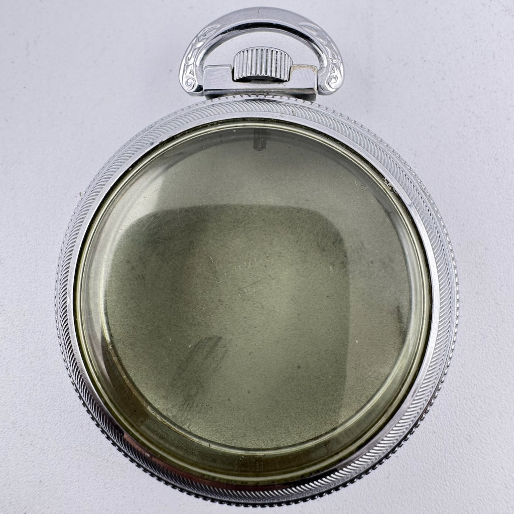 Antique 18 Size Defiance Open Face Pocket Watch Case Chrome Plated Bea ...