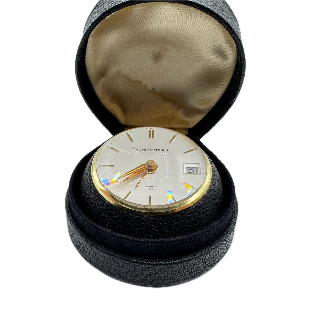 Vintage Girard-Perregaux CL-1 Mechanical Alarm Travel Clock Leather ...