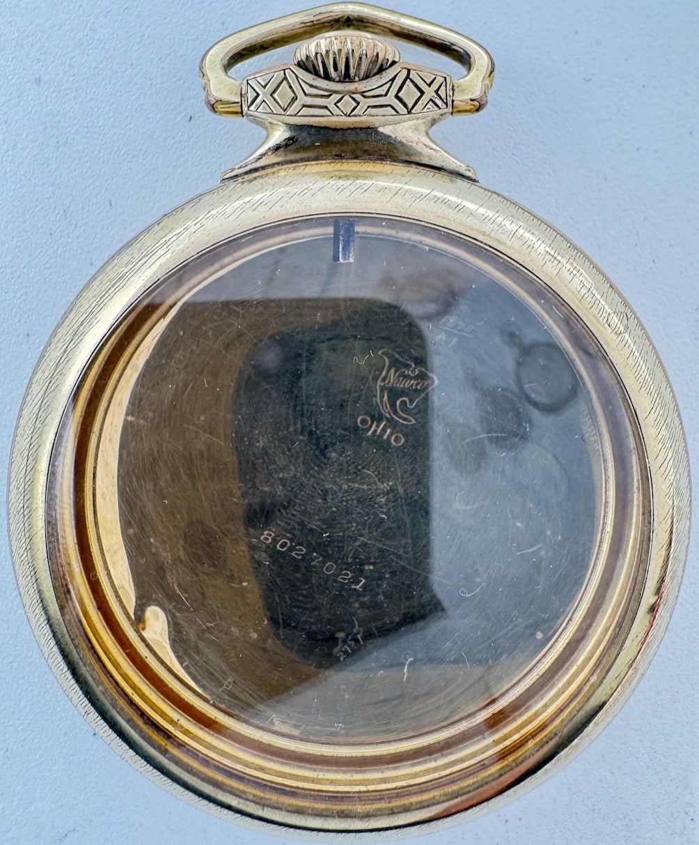 Antique 16 Size NAWCo Open Face Pocket Watch Case 20 Year GF Guilloche ...