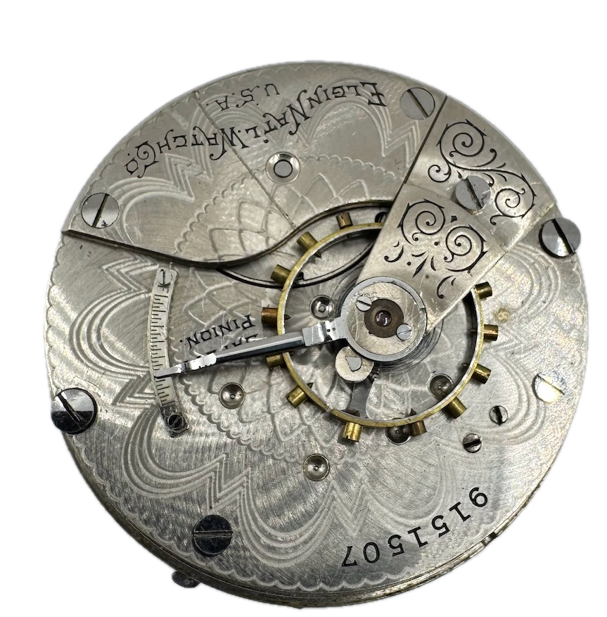 Antique 18s 1901 Elgin Roman 7 Jewel Hunter Pocket Watch Movement 207 ...