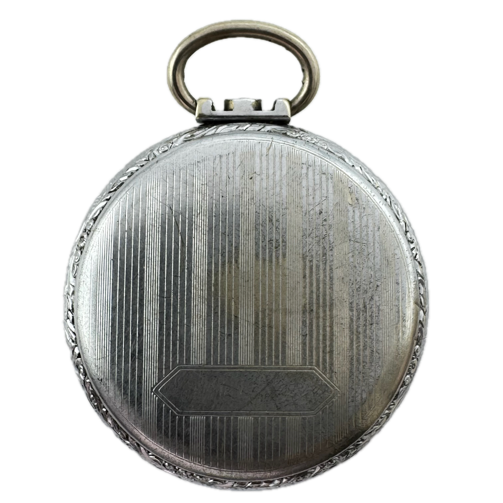 Antique 16s Illinois Spartan Open Face Pocket Watch Case Chrome Pinstr ...