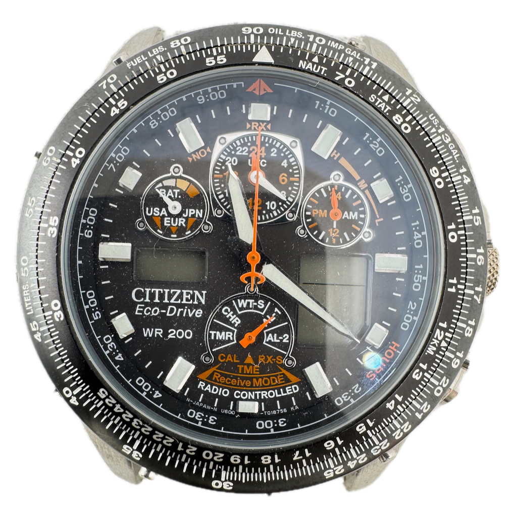 Vintage 46mm Citizen Eco-Drive Men's Quartz LCD Chronograph Wristwatch ...
