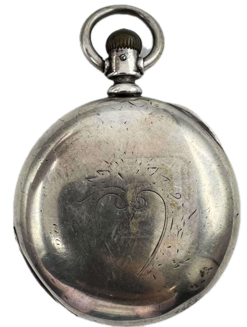 Antique 18 Size Fahy's 4 Ounce Open Face Pocket Watch Case Coin Silver ...