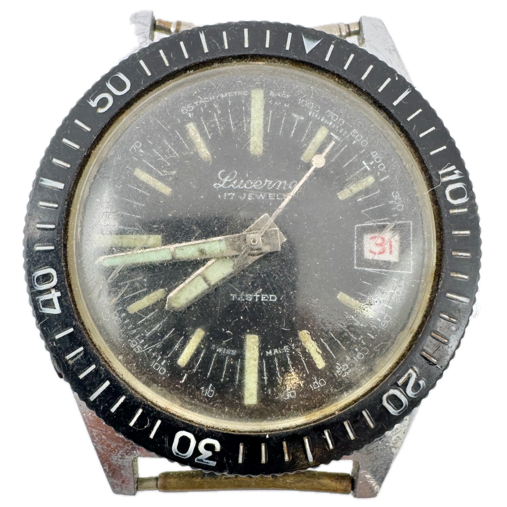 Vintage Lucerne Divers Style Men's Mechanical Wristwatch D 320 Swiss C ...