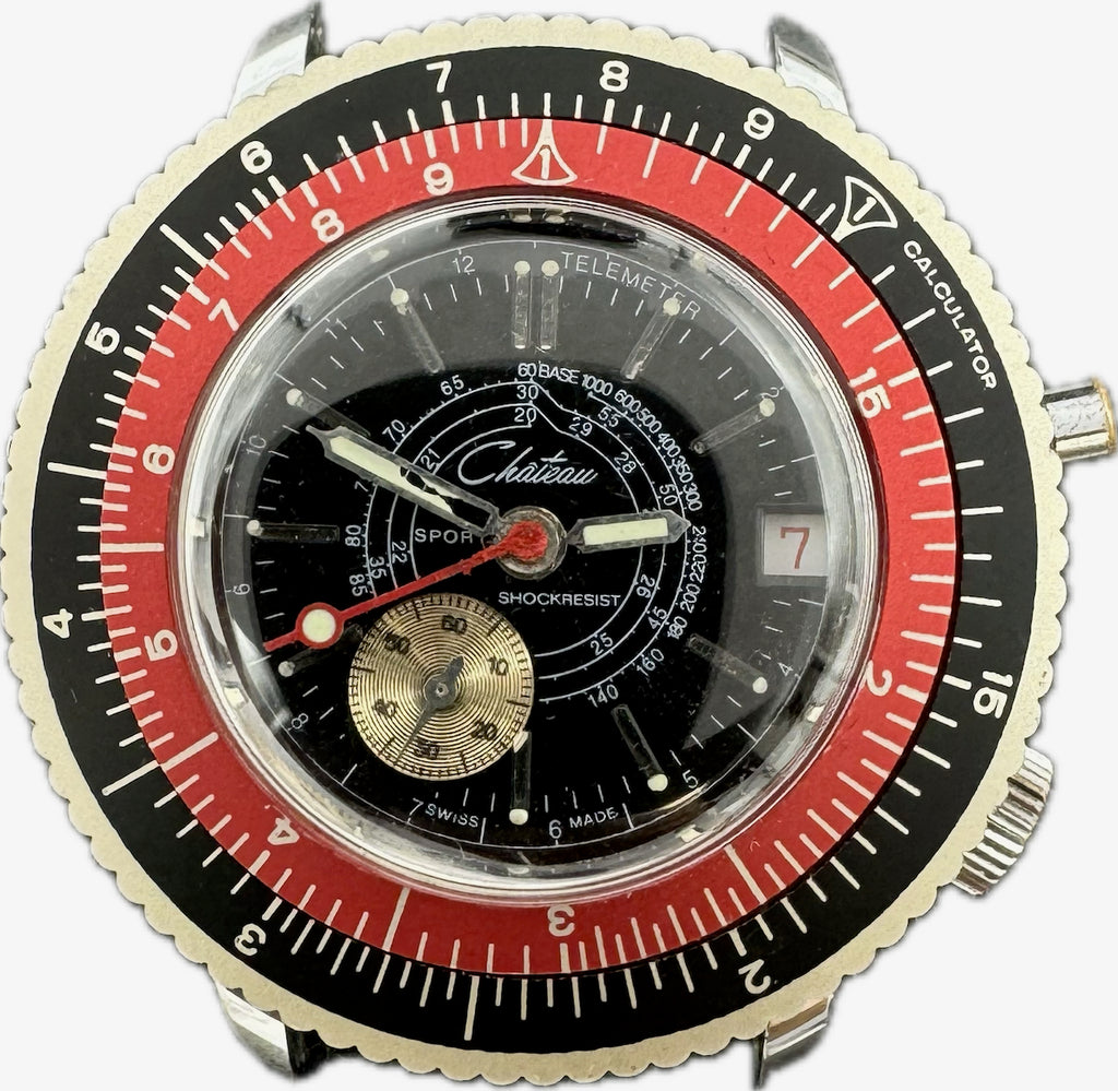 Vintage 39mm Chateau 12950 Slide Rule Men's Mechanical Wristwatch 8800 ...