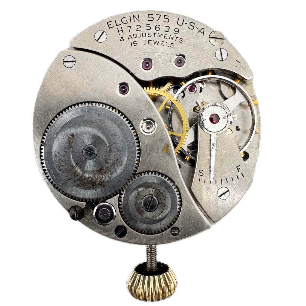 Vintage 16s 1950 Elgin 15 Jewel Mechanical Pocket Watch Movement 575 U ...