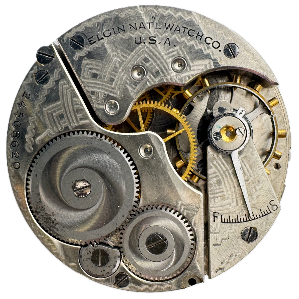 Antique 16s 1922 Elgin 7 Mechanical Pocket Watch Open Face Movement 29 ...