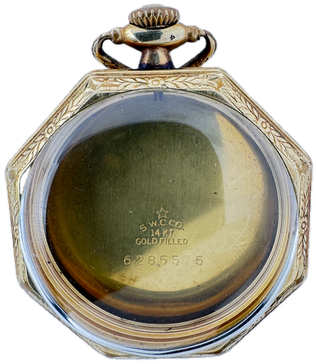 Antique 12s Star Pocket Watch Case 14k Green Gold Filled Engraved Octa ...