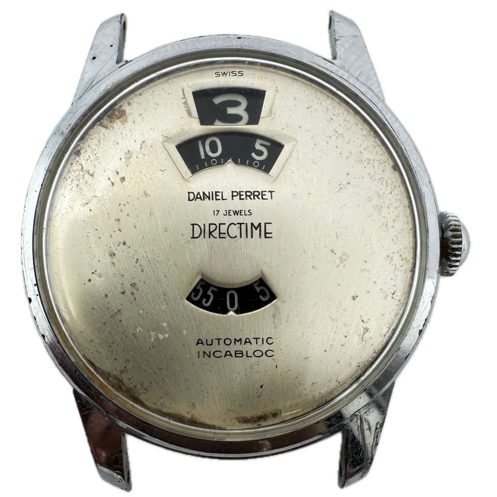 Vintage 34mm Daniel Perret 9038T Directime Men's Jump Hour Automatic W ...