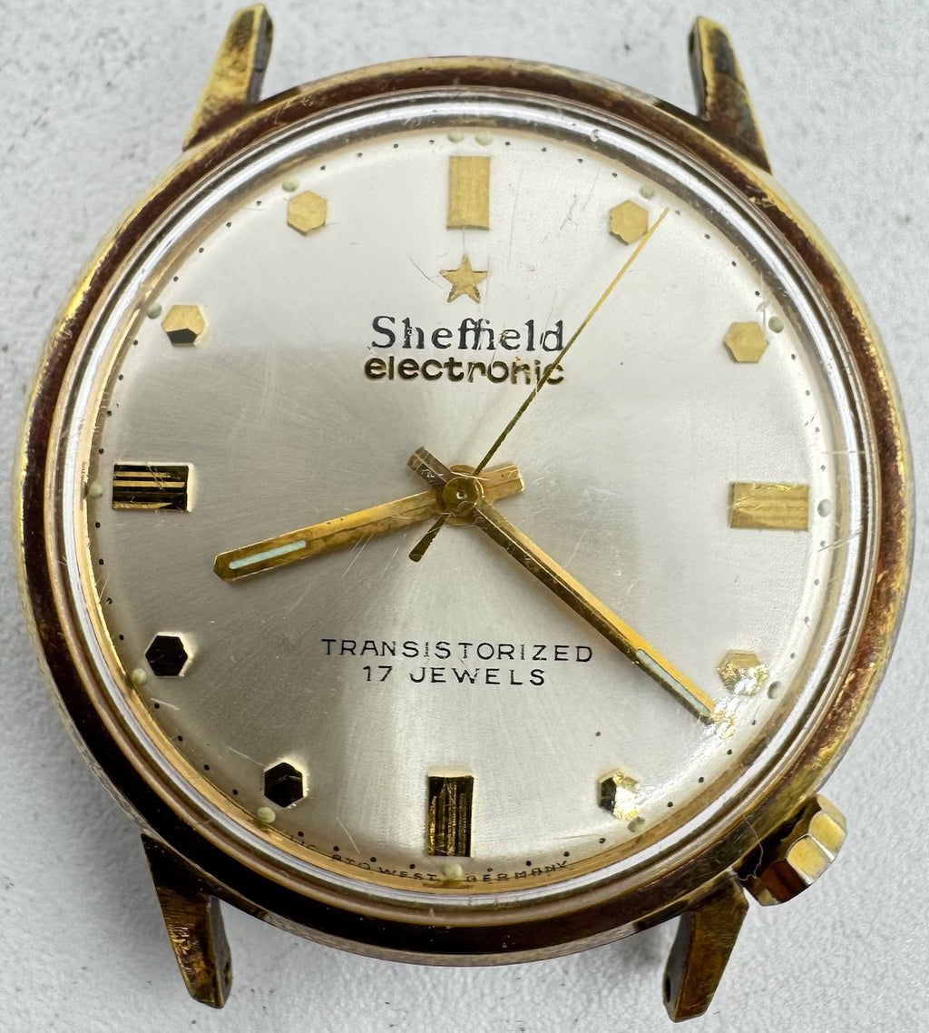 Vintage 36.5mm Sheffield Transistorized Sunburst Men's Electronic Wris ...