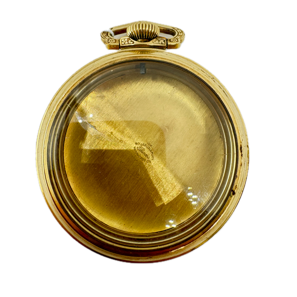 Antique 18s Illinois Open Face Pocket Watch Case 10k RGP Beaded Style ...