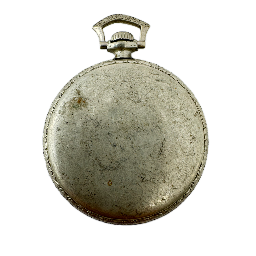 Antique 12s Illinois Spartan Open Face Pocket Watch Case Nickel Engrav ...