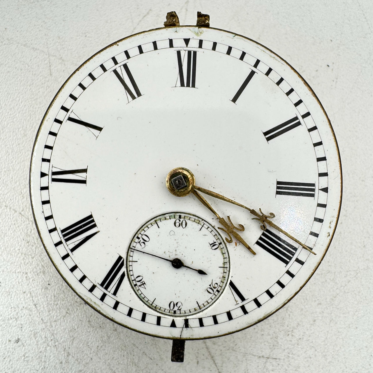 Vintage 39.5mm Unbranded Roman Key Wind Fusee Pocket Watch Movement Sw ...