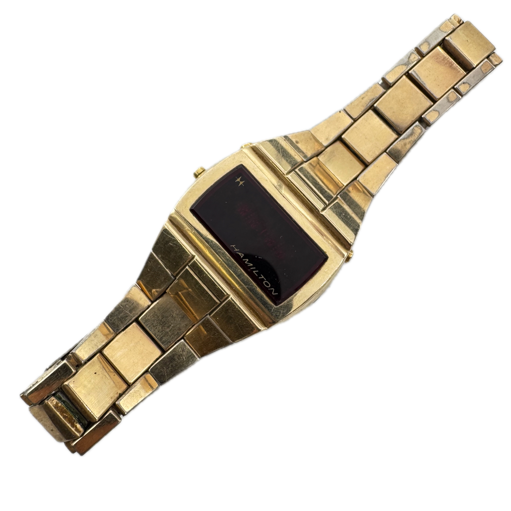 Vintage Hamilton QED Men's Digital LED Wristwatch USA 10k RGP & Steel ...